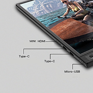 Portable USB Monitor- 15.6 Inch Full HD, IPS, USB Type-C, Dual Speakers, External HDR Computer Display