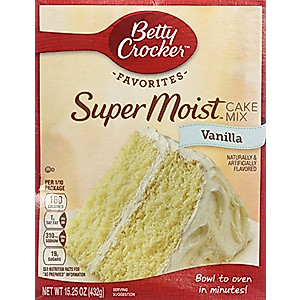 Betty Crocker Supermoist Cake Mix, Natural Vanilla, 15.25 oz