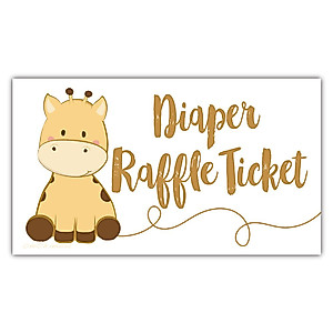 50 Giraffe Diaper Raffle Tickets | Gender Neutral Baby Shower Game