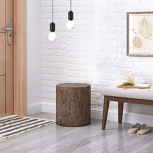 Ball & Cast Wood Stump End Table, Vintage Brown