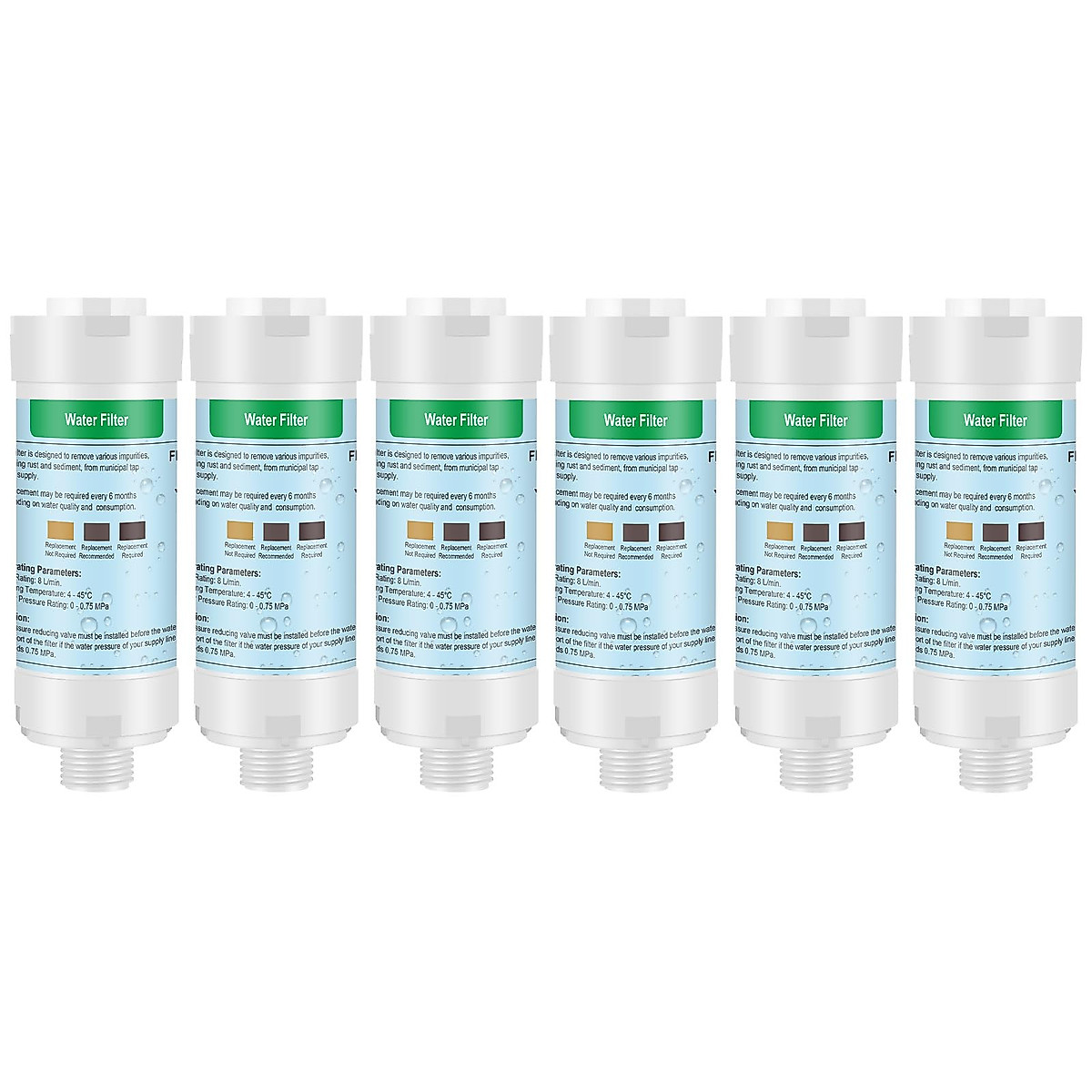 iliD Bidet Seats Water Filter Fits all 1/2" standard connection Set of 6 (6PCS)