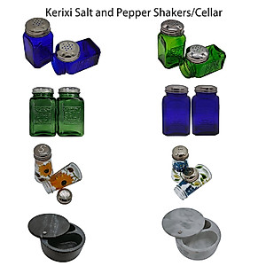 Kerixi Vintage Salt and Pepper Shakers (Blue, Medium)