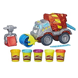 Hasbro Play-Doh Max The Cement Mixer Toy Construction Truck with 5 Non-Toxic Play-Doh Colors, 2-Ounce Cans (Amazon Exclusive)