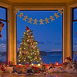 Wooden Gingerbread Man Christmas Garland Party Bunting Decoration, 2M