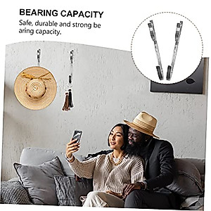 SECFOU 1 Pair Clothes Tool Storage Aluminum Hooks More Telescoping Hanging Organizer Pool for and Accessories Rakes Rod Poles Leaf Maintenance Vacuum Life Saver Fence Garden