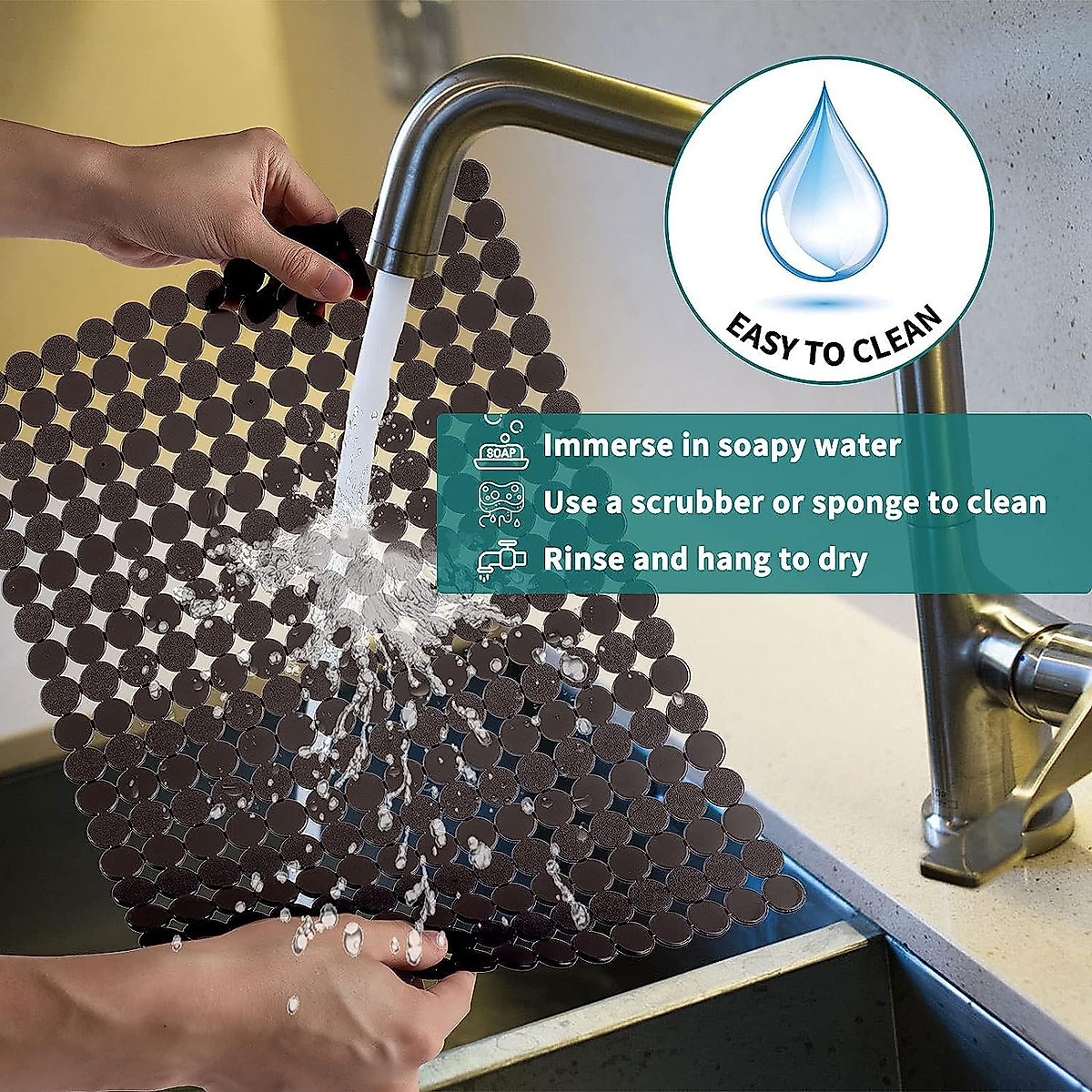 Kitchen Sink Protector Mat - 2Pack Adjustable Sink Protectors for Kitchen Stainless Steel Sink - Fast Draining Sink Mats for Bottom Of Kitchen Sink - Dishes And Glassware - Easy to Clean & Diy Cut