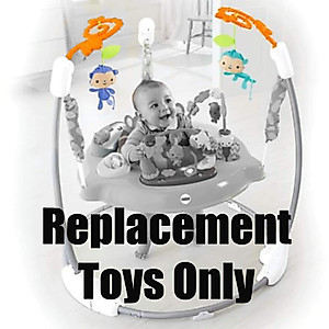 Replacement Parts for Rainforest Jumperoo - Fisher-Price Roarin' Rainforest Jumperoo CBV63 ~ Replacement Toys ~ Orange Vines with Blue Monkeys