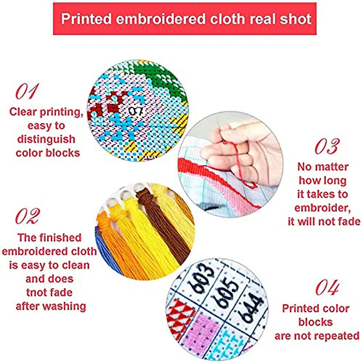 Dimensean Cross Stitch Kits Stamped Full Range of Embroidery Starter Kits for Beginners DIY 11CT Cross Stitches Needlepoint Kits-Peacock 15.7x19.7 inch