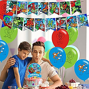 Goo Jit Zu Heroes Birthday Party Decorations, Goo Jit Zu Heroes TV Show Party Supplies with Happy Birthday Banner, Cake Topper, Cupcake Toppers, Balloons for Boys Girls Birthday Party Favors