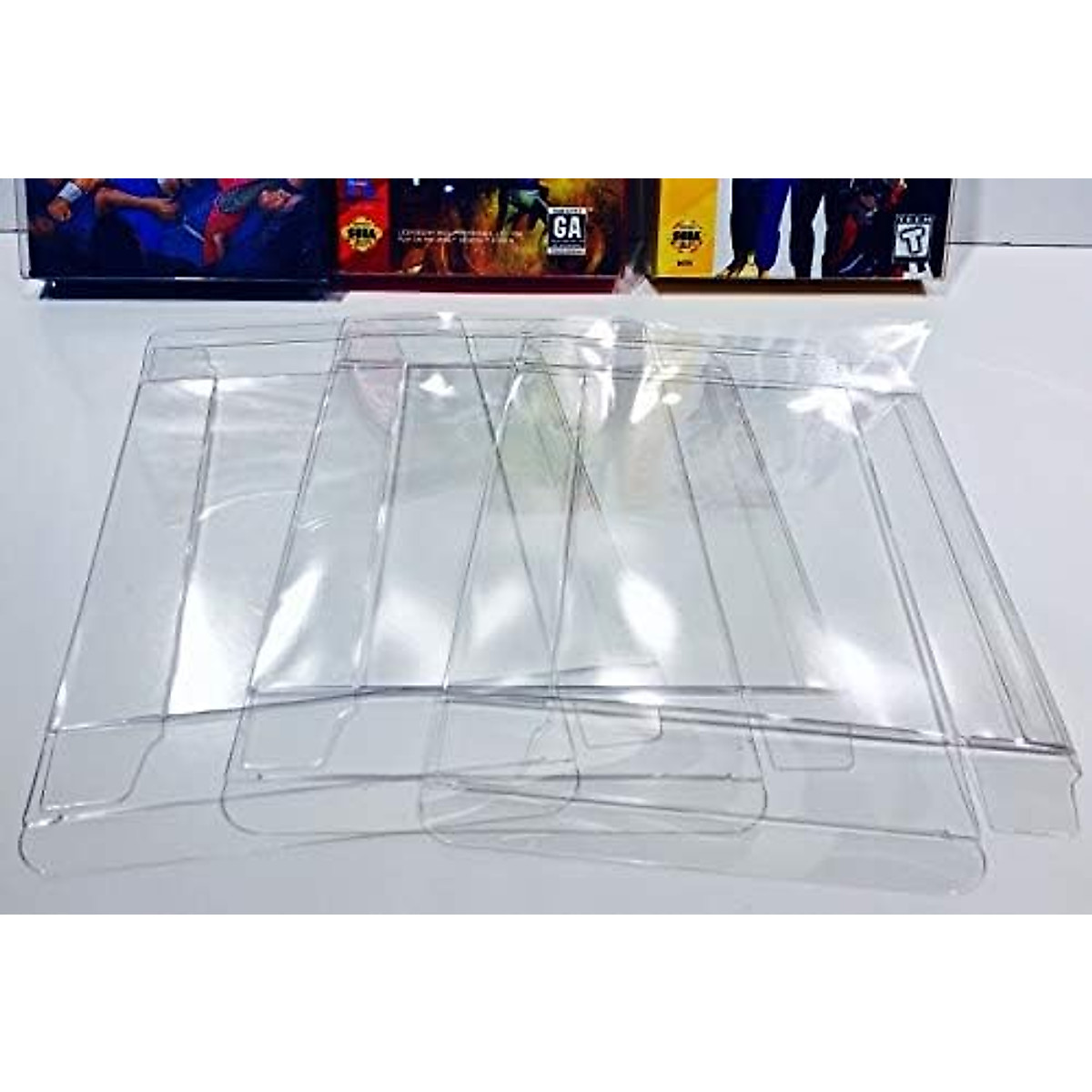 10 SEGA GENESIS/MASTER / 32X Box Protectors Clear Display Cases CIB Cardboard
