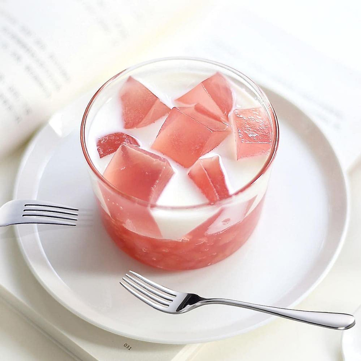 Senzeal 12pcs Stainless Steel Dessert Fork Set 5.5 Inch Mirror Finish Salad Forks Cake Fork for Home Kitchen Restaurant Bar Parties Events Wedding