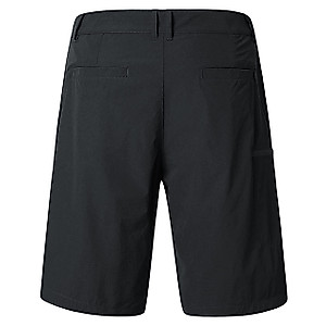 Derminpro Men's Waterproof Quick Dry Pocketed Stretch Zip Pockets Hiking Shorts Black Large
