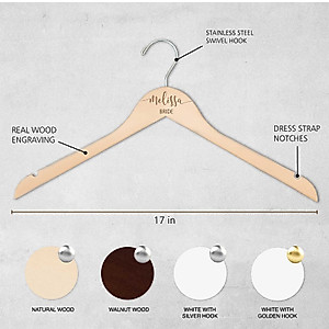 Personalized Bridesmaid Hangers - Wedding Hanger - Bridal Dress Hanger HG100