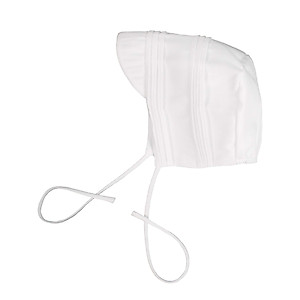 Petit Ami Baby Boys' Pique Christening Longall with Hat, 9 Months, White