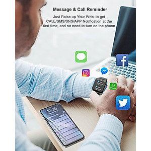 Smart Watches for Men iPhone Compatible: 1.78" Big Face Smart Watch for Android and iOS Phones, IP68 Waterproof Smartwatches Fitness Tracker of Heart Rate Sleep Monitoring for Women, Seniors -Black