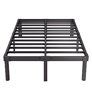 FDLOGW King Bed Frame, 16 Inch Metal Platform King Size Bed Frames with Round-Corner Leg, Heavy Duty Steel Slat Mattress Foundation, Easy Assembly, Noise-Free, No Box Spring Needed