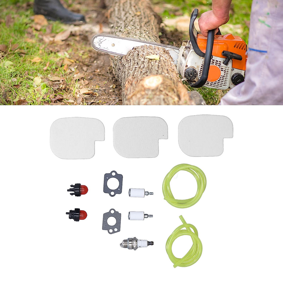 Fdit 530057925 Air Filter Fuel Line Kit, Air Filter Spark Plug Fuel Line Primer Bulb Replacement Kit for P3314 P3314WS P3314WSA