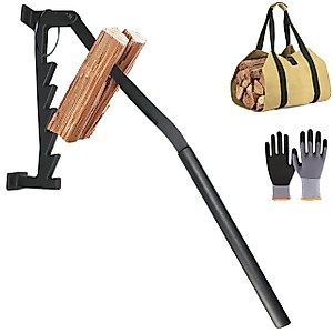 Oftest Wall Mounted Wood Splitter - Carbon Steel Wall Mounted Kindling Splitter, Firewood Kindling Splitter for Soft Wood, Manual Log Splitters with Firewood Tote Bag, Glove