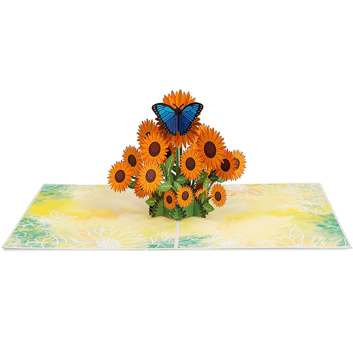 Paper Love Pop Up Cards 2 Pack - Includes 1 Heart Tree and 1 Sunflower, For All Occasions, Mother Day, Birthday, Just Because- Includes Envelope and Note Tag