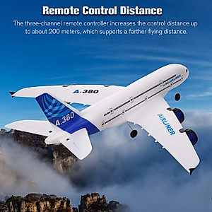 GoolRC A380 RC Airplane, 2.4G 3CH Remote Control Airplane, Easy to Fly RC Plane for Beginner, EPP Foam Fixed Wing Aircraft Glider Model Toys with 3 Batteries for Kids