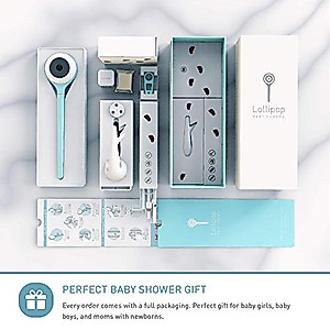 Lollipop Baby Monitor (Turquoise) - with Contactless Breathing Monitoring (No Extra Sensor Required, Subscription Service), Sleep Tracking and True Crying Detection, Smart AI WiFi Baby Camera