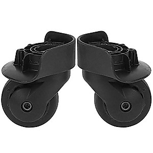 Luggage Caster, A65 1 Pair Universal Luggage Suitcase Spinner Wheels PP PET Mute Swivel Wheels Replacement Outdoor Supplies with 9Pcs Screws Black(L 65x57x55mm)