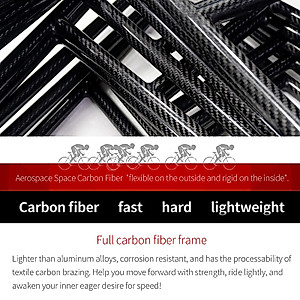 KOOTU Carbon Road Bike Lightweight 24 Speed Shifting Road Bicycle with Shimano Di2 9270 Groupset T1000 Full Carbon Frame & Fork & Wheelset with Disc Brake