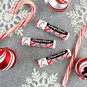 ChapStick Bulk Lip Balm, Candy Cane, 12-Pack – Fresh & Minty Lip Moisturizer, Stocking Stuffer, 0.15 Oz Ea