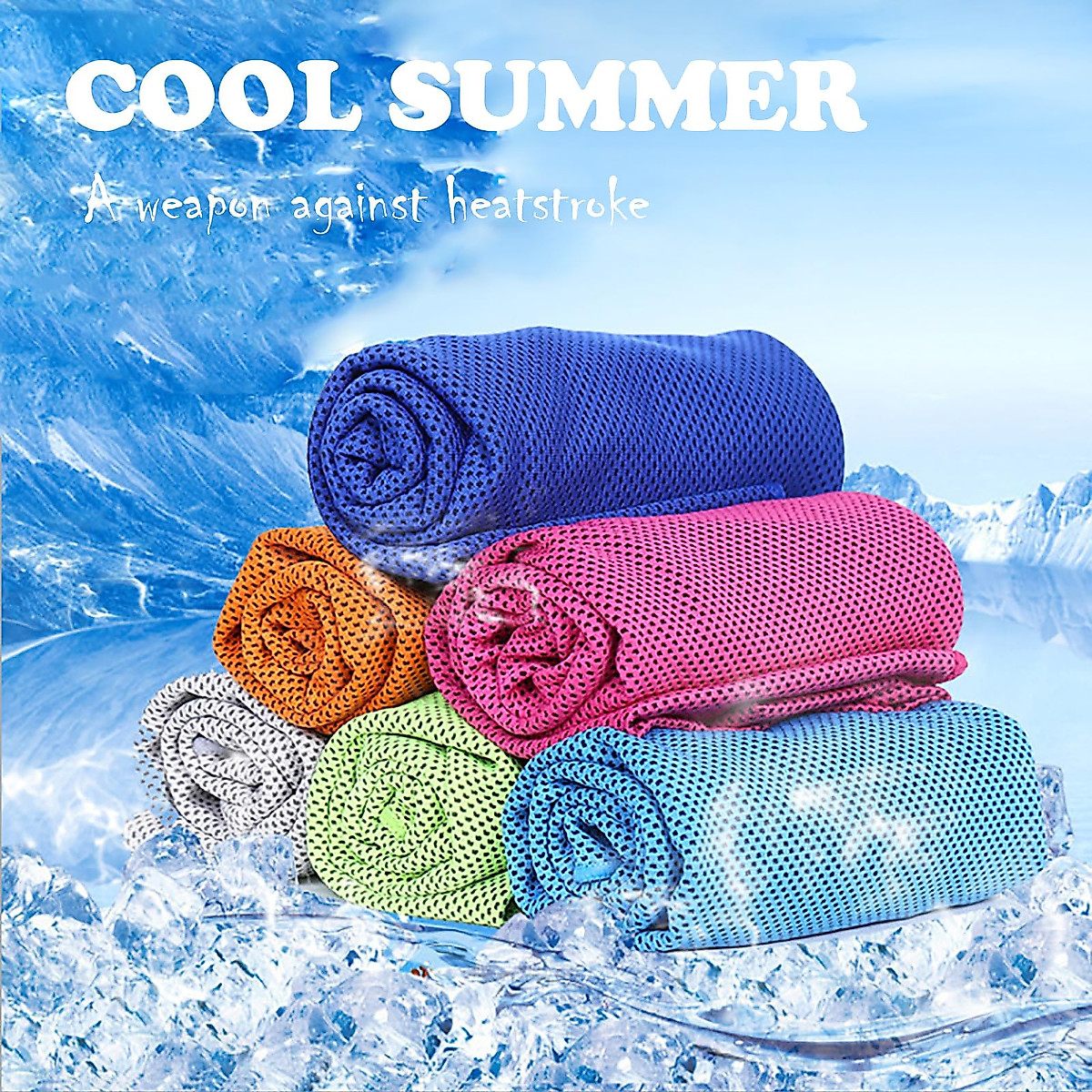 Peicees 20 Pack Microfiber Neck Cooling Towels Sports Sweat Towels Sweat Headband for Travel Beach Swimming Camping Climbing Gym Yoga Workout Backpacking