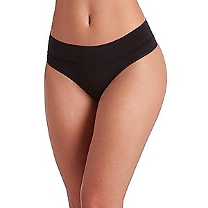 Jockey Women's Underwear Natural Beauty Seamfree Thong, Black, L