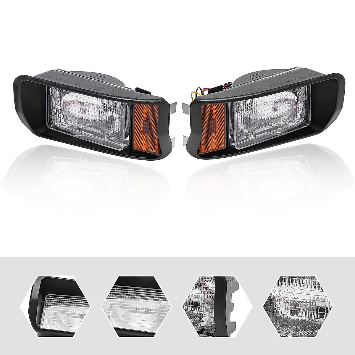 YUYANSHOP Club Car Halogen Headlight， Replacement For All 1993 & Up Golf cart Club Car DS OEM Style light PN#101988002 101988001