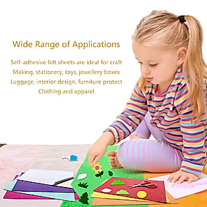 Jtnohx Self Adhesive Felt Sheets, 8x12 Inches Felt with Self Adhesive Backing, 40 Colors Pack Sticky Felt Fabric for Craft, Adhesive Felt Square for Drawer Liner