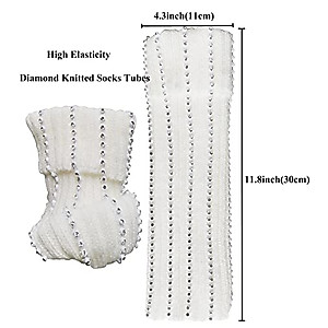 BOMJJOR Michael Ankle Socks Fashion MJ Jackson Costume Sequins Sock Tubes Men Women Kids Billie Jean Socks Cover (Off White Socks for Adults)