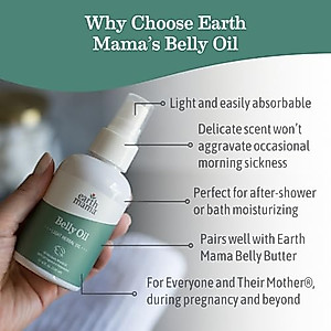 Earth Mama Belly Oil for Dry Skin | Calendula Skin Care Moisturizer Oil to Encourage Natural Elasticity and Help Prevent Stretch Marks During Pregnancy and Postpartum, 4-Fluid Ounce