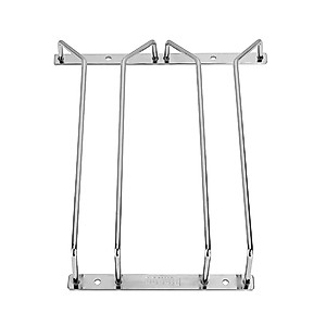 Dianoo Wine Glass Rack Under Cabinet Hanging Wire Stemware Rack Holder With Screws Chrome Finish 24cm 2 Rows