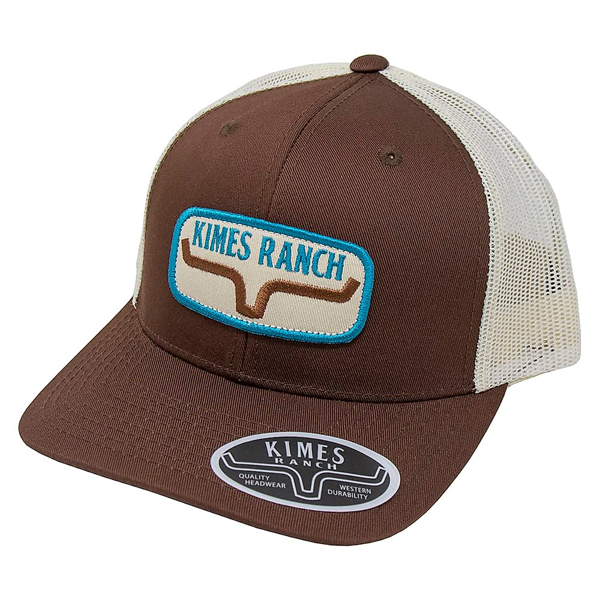 Kimes Ranch Unisex Rolling Trucker 6-Panel Mesh Back Adjustable Snapback Hat/Brown