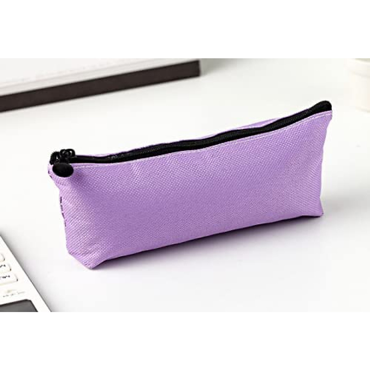 HappyDaily 8 Pack Beautiful Pencil case Pen bag or Cosmatic bag Makeup case or Coin Purse Pouch (Red/Purple/Yellow/Orange/Green/White/Blue/Black)