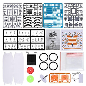 12-in-1 STEM Solar Robot Kit Solar Powered Robotics Science Engineering Building Projects Educational Toys for Kids Boys 8 9 10 11 12+ Years Old