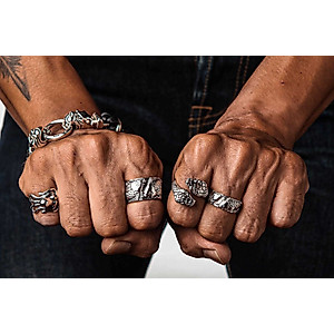 Sterling 925 Silver Japanese Koi Fish Wedding Band Rings Size 9.5