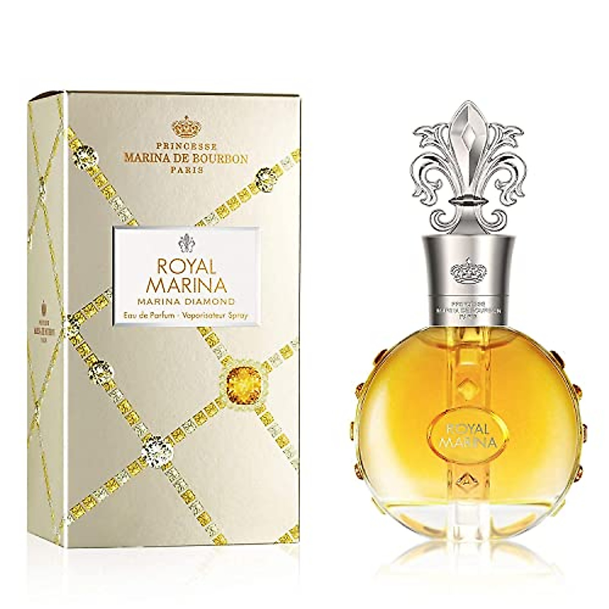 Princesse Marina de Bourbon Royal Marina Diamond Eau de Parfum for Women - Amber Scent - Opens with Notes of Grapefruit and Blackcurrant - Perfume for Seductive and Confident Ladies - 1 oz