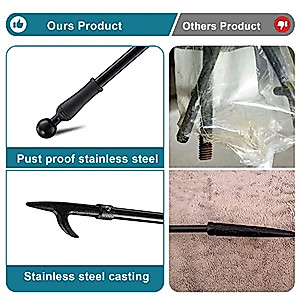 Outdoor Fire Poker for Fire Pit, 46 inch Camping Fire Poker for Fire Pit Outside, Heavy Duty Outdoor Indoor Fire Stoker, Firepit Tools Accessories for Party Campfire Black