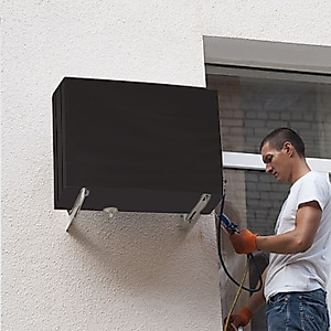 itechpanda Window Air Conditioner Cover Outdoor with Adjustable Straps, Dust-Proof and Waterproof Window AC Cover for Outside, Heavy Duty Defender (25.5Wx20.7Dx17.3H)