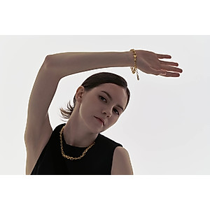 GANALUX 18K Gold Plated Bracelet for Women, Elegance Design Link Chain Jewelry Made in Korea (Multiple)