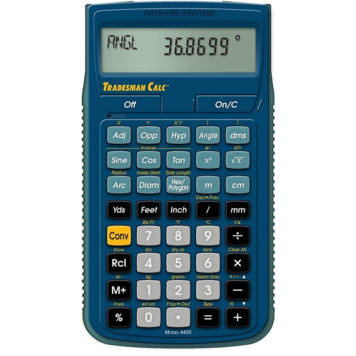 Calculated Industries 4400 TradesmanCalc Technical Trades Dimensional Trigonometry and Geometry Math and Conversion Calculator Tool for Tech Students, Welders, Metal Fabricators, Engineers, Draftsmen