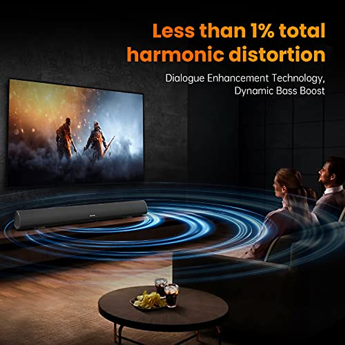 100Watt 40 Inch Soundbar, BESTISAN Sound Bar Wireless and Wired Audio Bluetooth 5.0 TV Speakers with HDMI-ARC Function (2023 Beef UP Version, DSP Audio, Bass Adjustable, Wall Mountable)