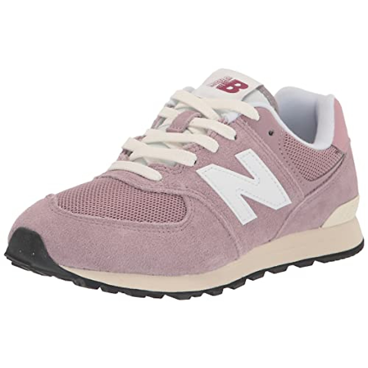 New Balance Girls 574 V1 Disc Lace-Up Sneaker, Lilac Chalk/Sea Salt, 5 Big Kid