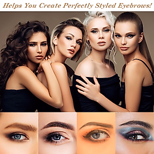 50 Pcs Eyebrow Ruler Stencils - Abeillo Disposable Brow Ruler Sticker, Microblading Eyebrow Template, Brow Measuring Shaper Tool, Eyebrow Mapping Makeup Tool