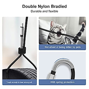 15 Ft Extra Long iPhone Charger Cord, [Apple MFi Certified] iPhone Charging Cable, 2.4A Nylon Braided Lightning Cable for iPhone 14 13 12/11 Pro Max/ 11 Pro/XS Max/XS/XR/X/ 8 Plus/ 8/7 -Silver