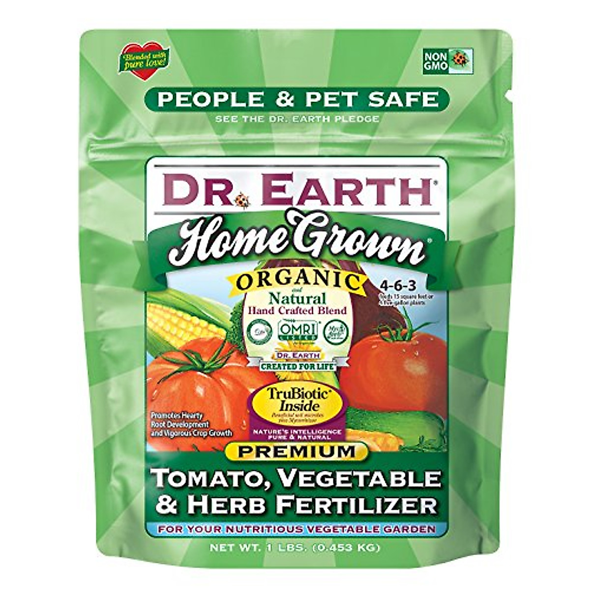 Dr. Earth 73416 1 lb 4-6-3 MINIS Home Grown Tomato, Vegetable and Herb Fertilizer
