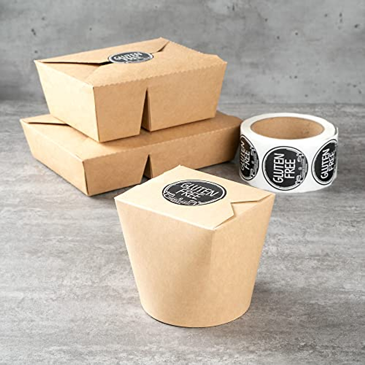 Restaurantware Label Tek 2 Inch Tamper-Evident Stickers For Gluten Free Food 500 Rolled Tamper Seal Stickers - Chalkboard Design For Safe Food Delivery Black With White Font Plastic To Go Stickers